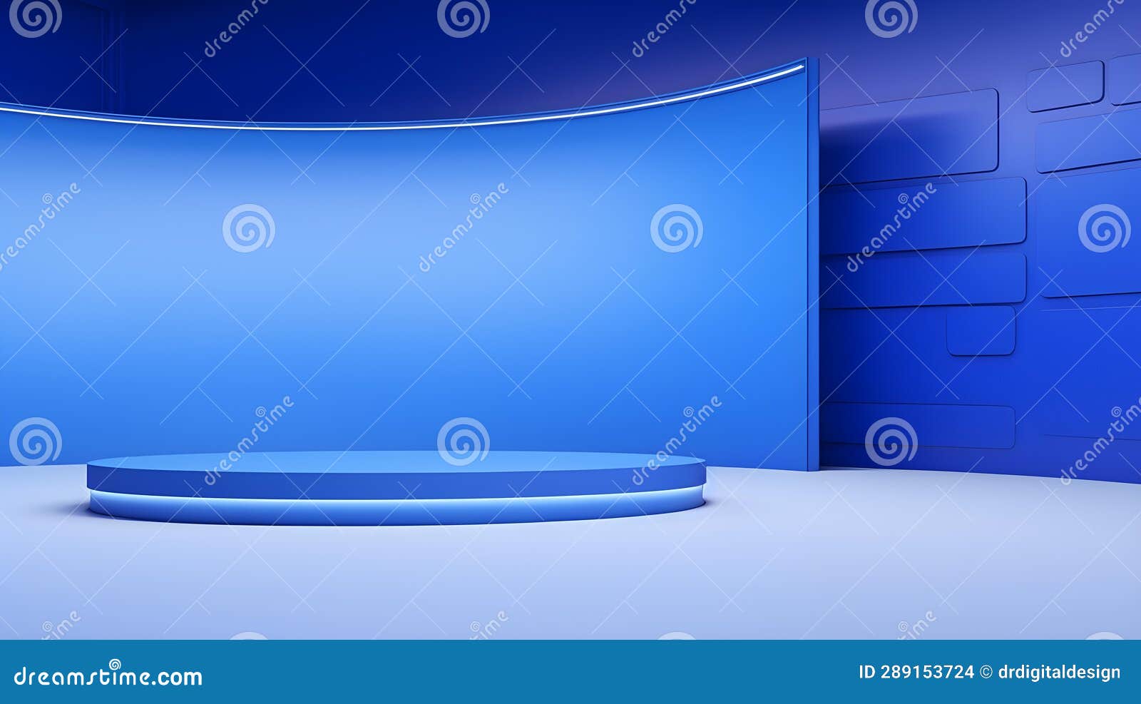 Modern Studio Background in Blue Colors. Elegant Room for Product ...