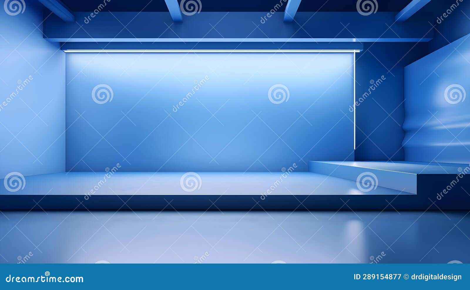 Modern Studio Background in Blue Colors. Elegant Room for Product ...