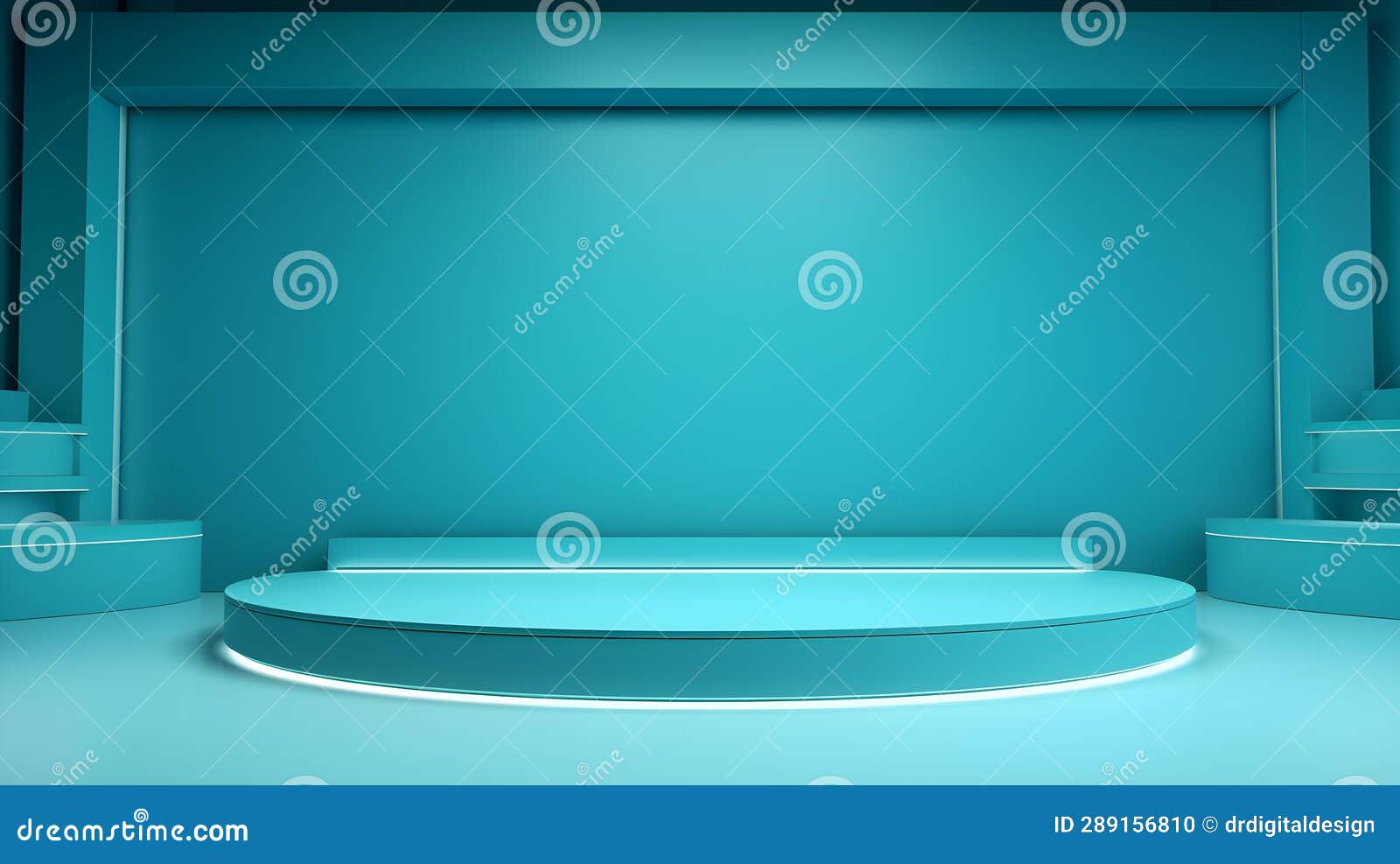 Modern Studio Background in Cyan Colors. Elegant Room for Product ...