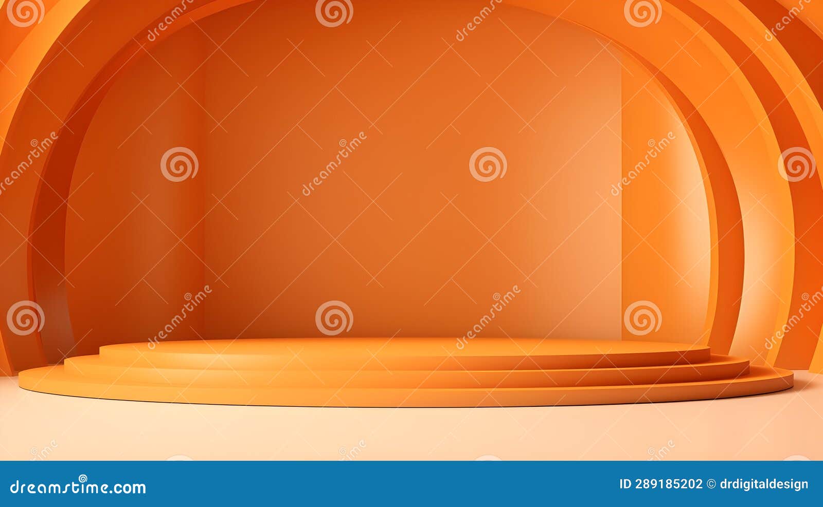 Modern Studio Background in Orange Colors. Elegant Room for Product ...
