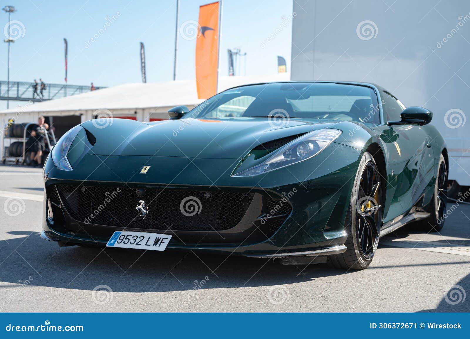 Modern and Stunning and Elegant Dark Green Ferrari 812 GTS Editorial ...