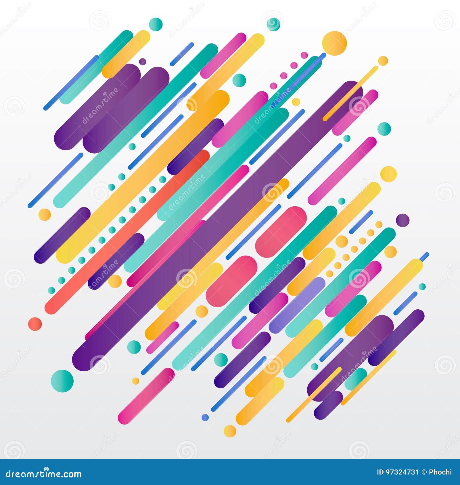 Modern Style Abstrac Composition Made of Various Rounded Shapes Stock ...