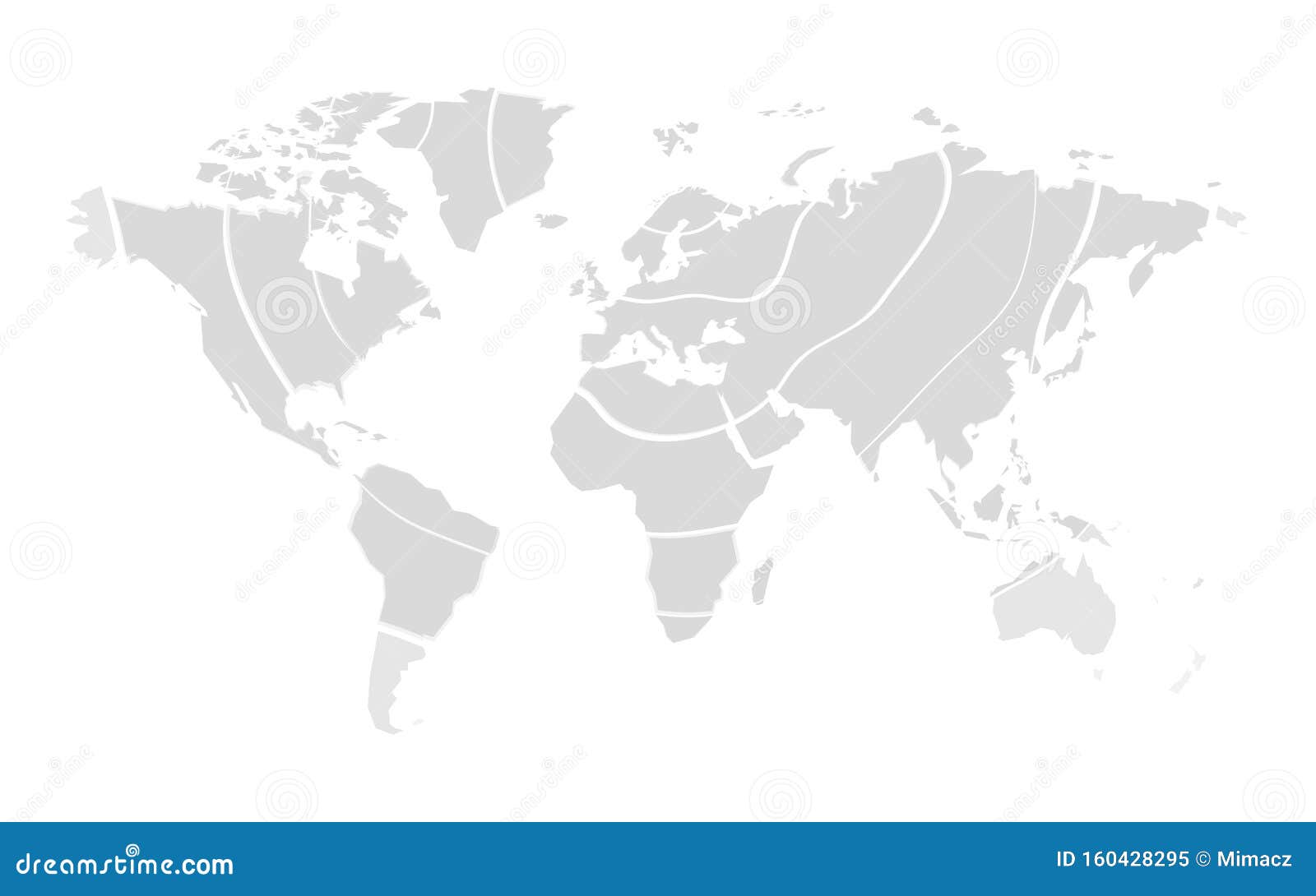 Abstract Gray Blank World Map Divided by Strips Stock Vector ...