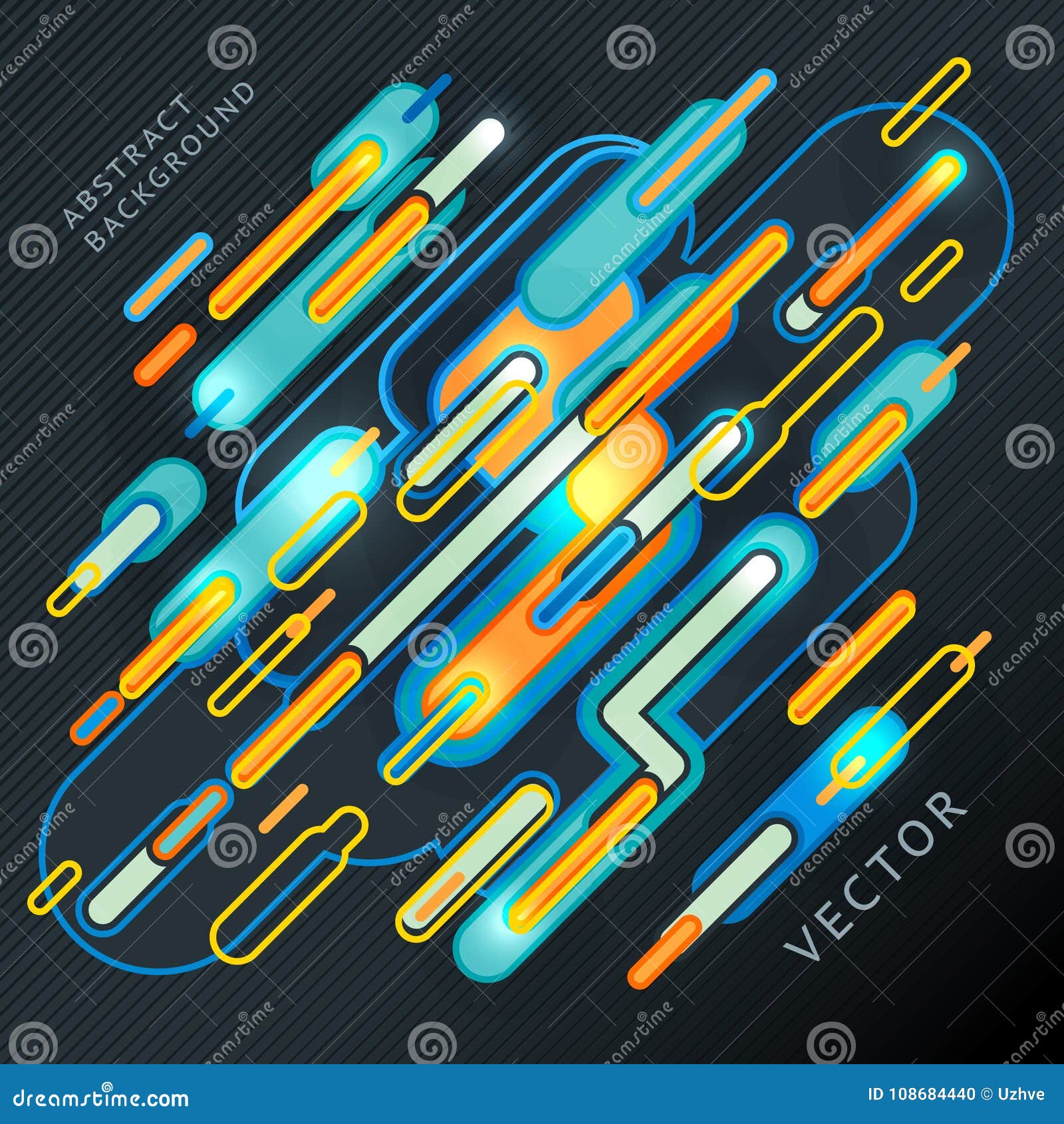 Modern Style Abstraction with Composition Made of Various Rounded ...