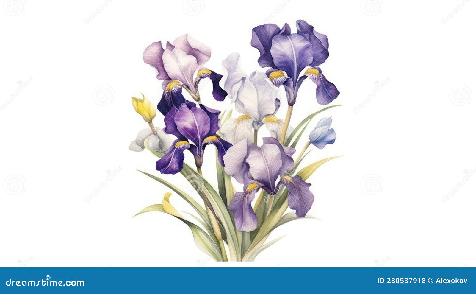 Modern Style Arrangement in Royal Purple on White Background. Stock ...