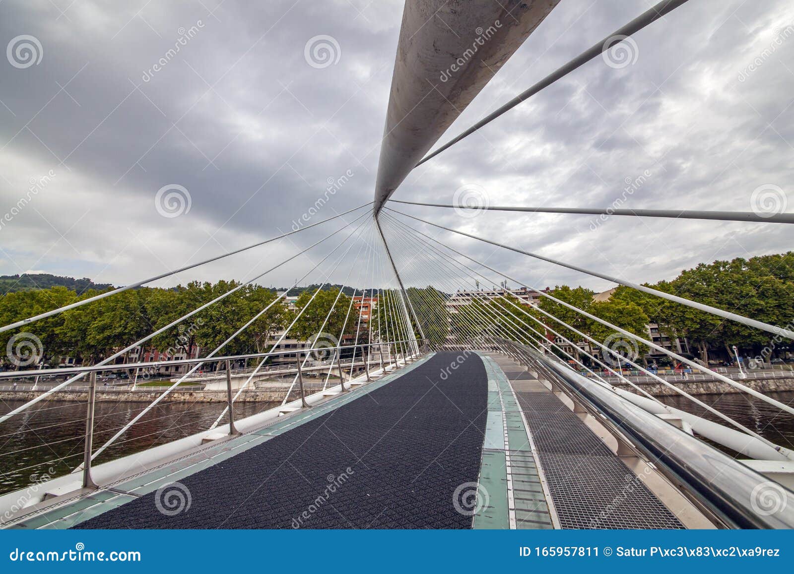 Modern Style Bridge of the City of Bilbao in Spain Editorial Photo ...