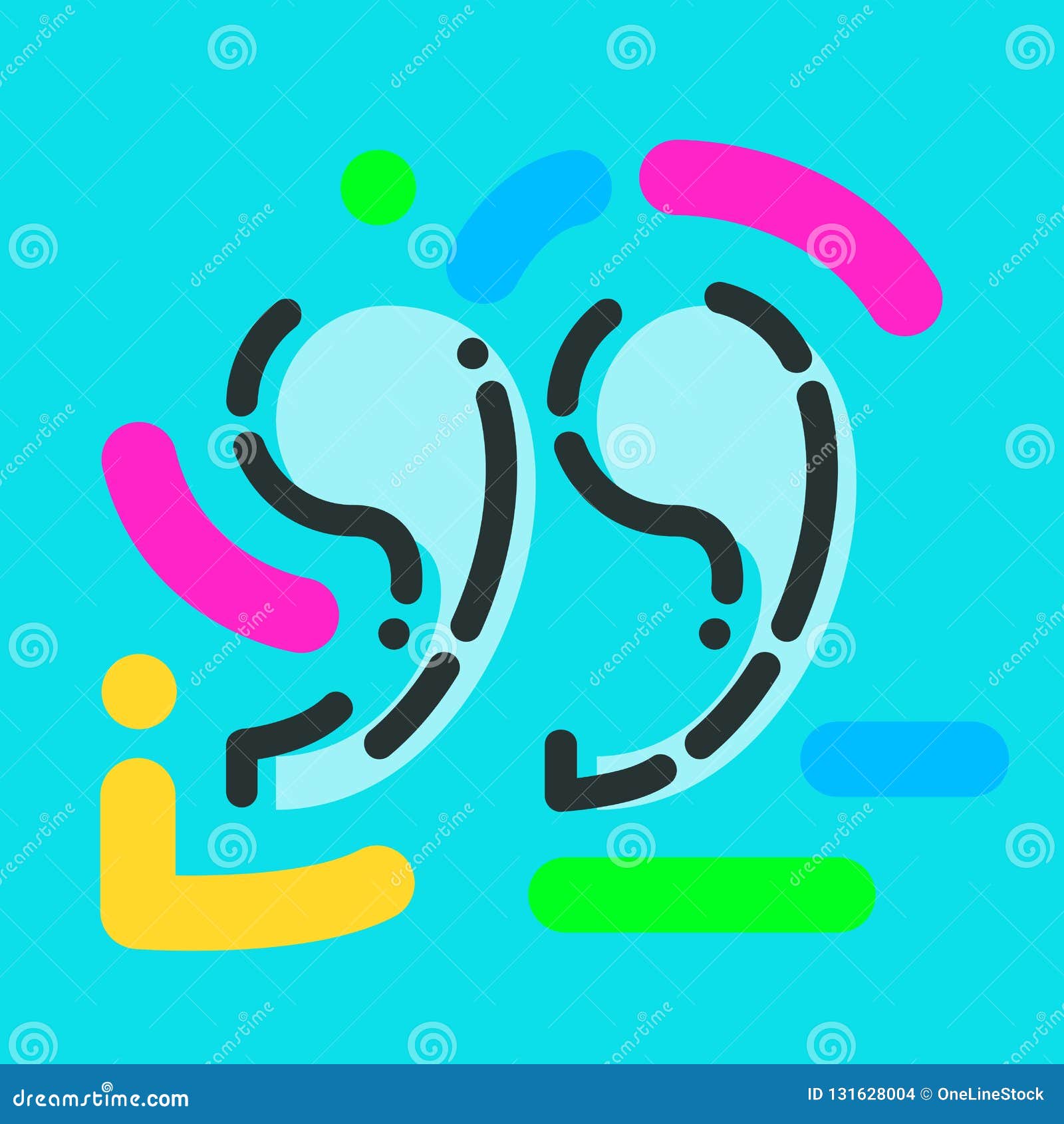 Modern Style Business Icon Layered Vector - Quotation Marks Stock ...