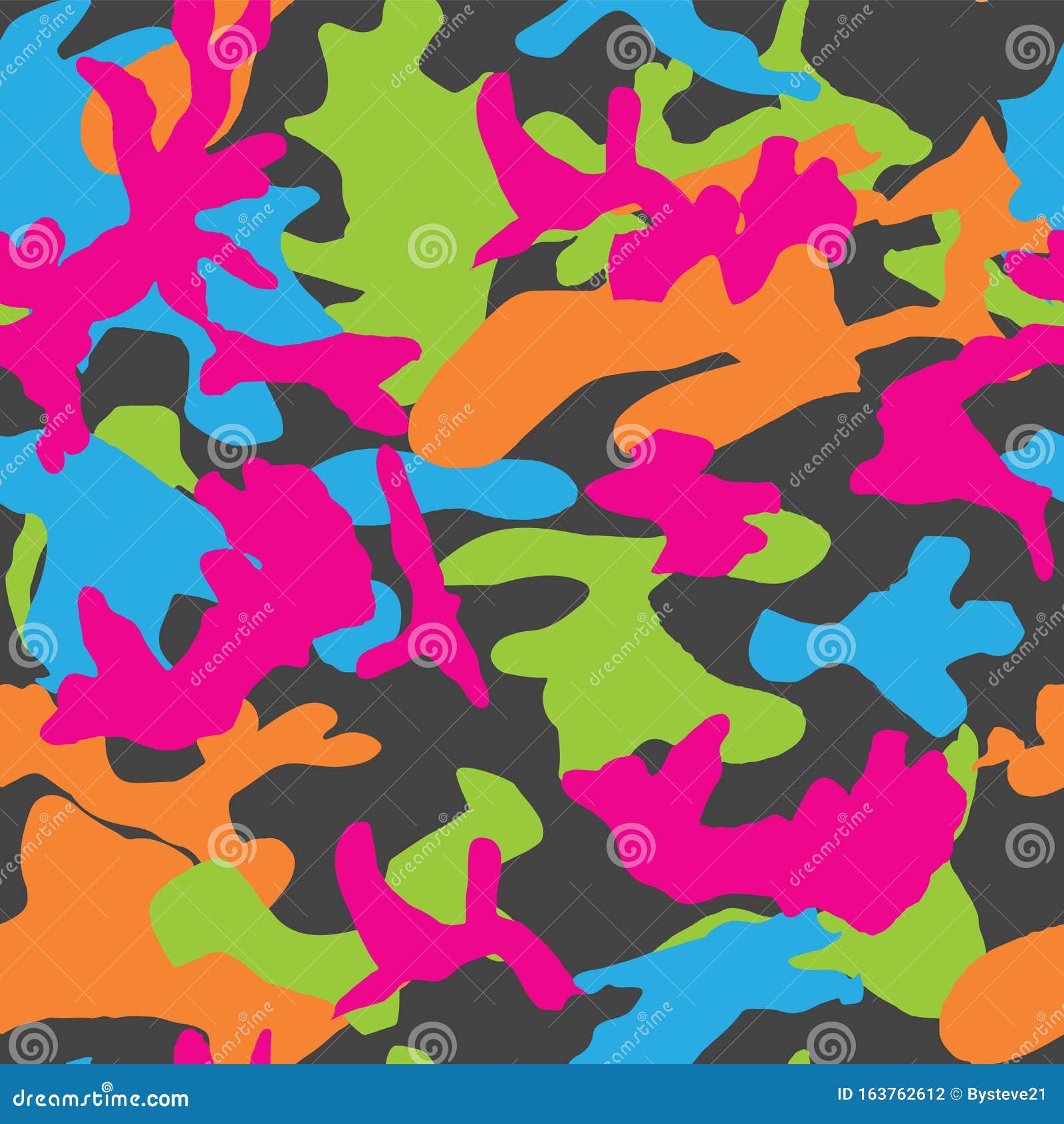 Modern Camouflage Colored Neon Seamless Pattern Design Stock Vector ...