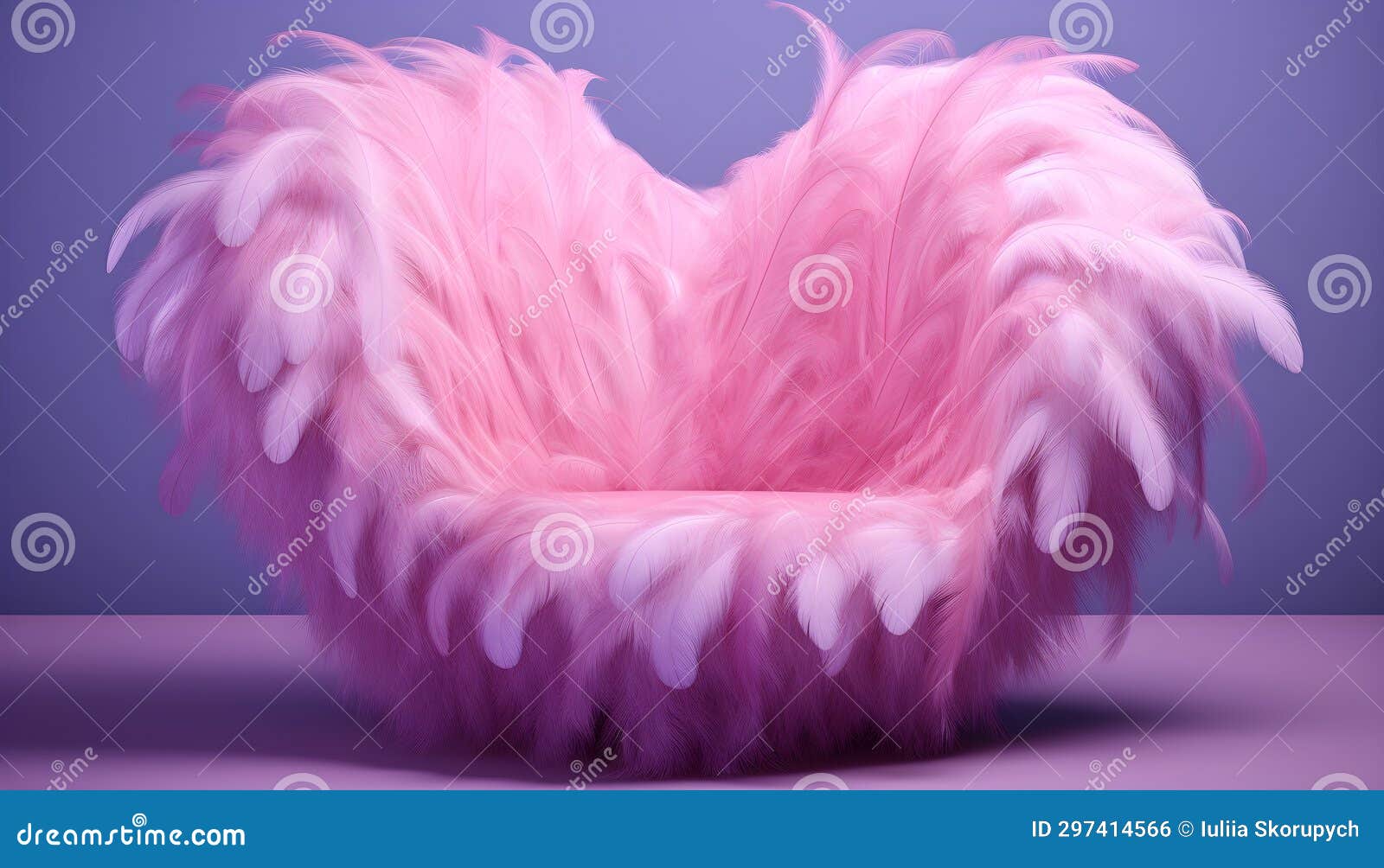 Modern Style Chair Decorated with Feathers Stock Illustration ...