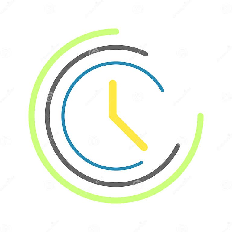 Modern Style Clock Vector. Time Icon. Linear Stopwatch Vector. Clock Vector Graphics. Clock ...