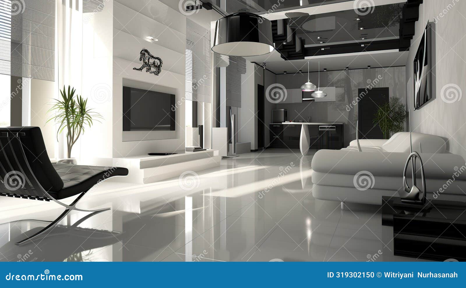 Modern Style Conceptual Interior Room . Generative Ai Stock Illustration - Illustration of plant ...