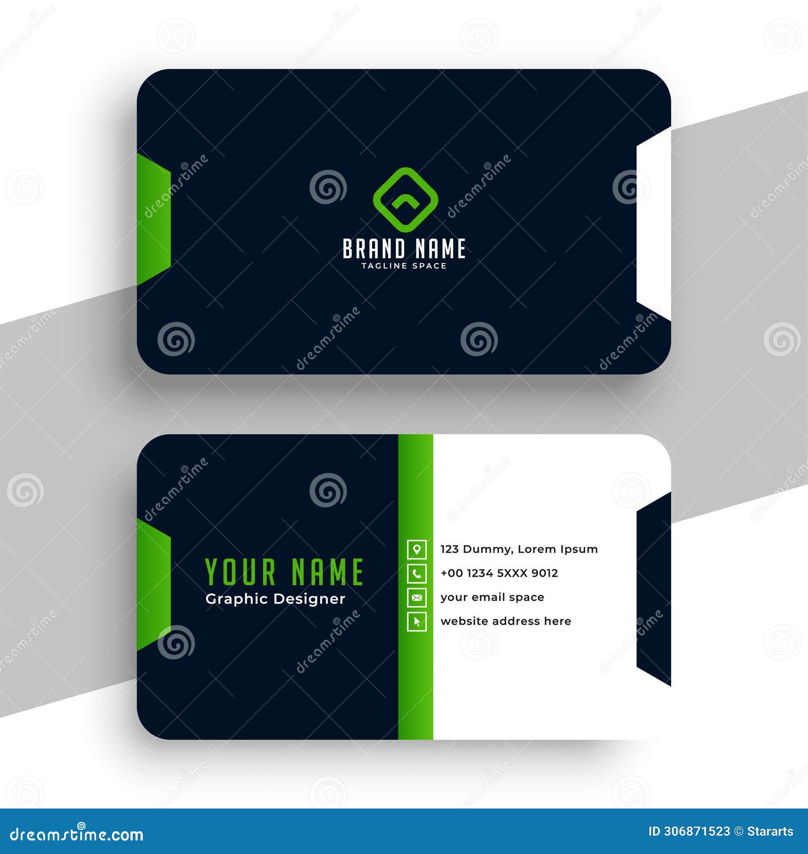 Modern Style Corporate Visiting Card Layout Individual Contact Stock ...
