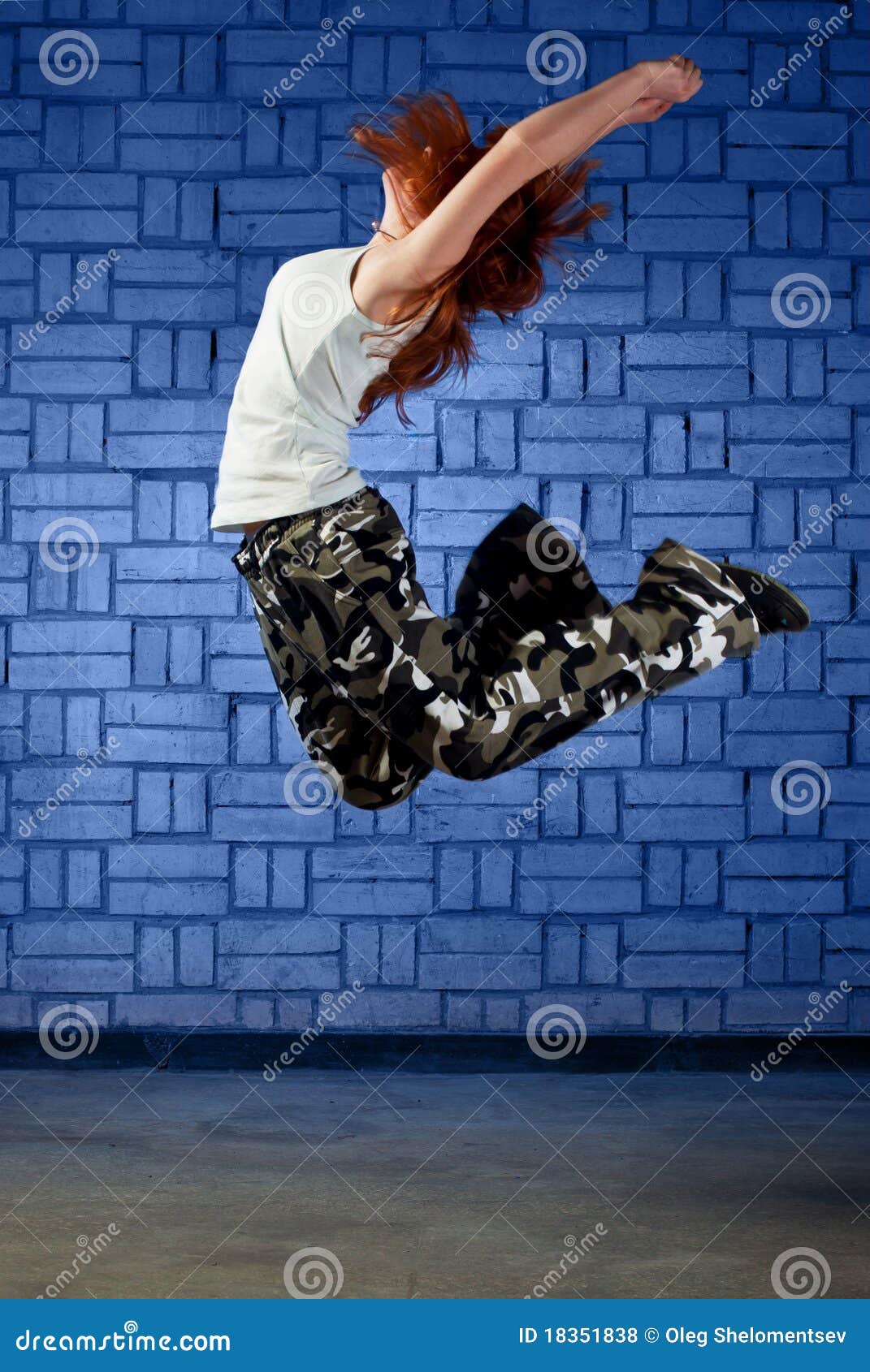 Modern Style Dancer Jumping Stock Photo - Image of brick, sport: 18351838