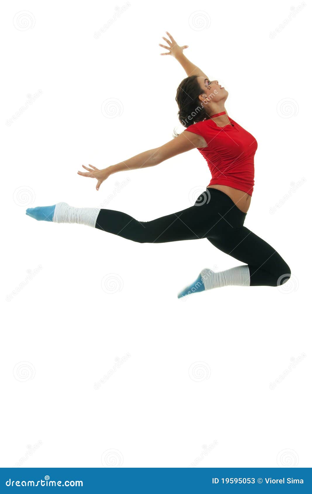 Modern Style Dancer Jumping Stock Image - Image of performer ...
