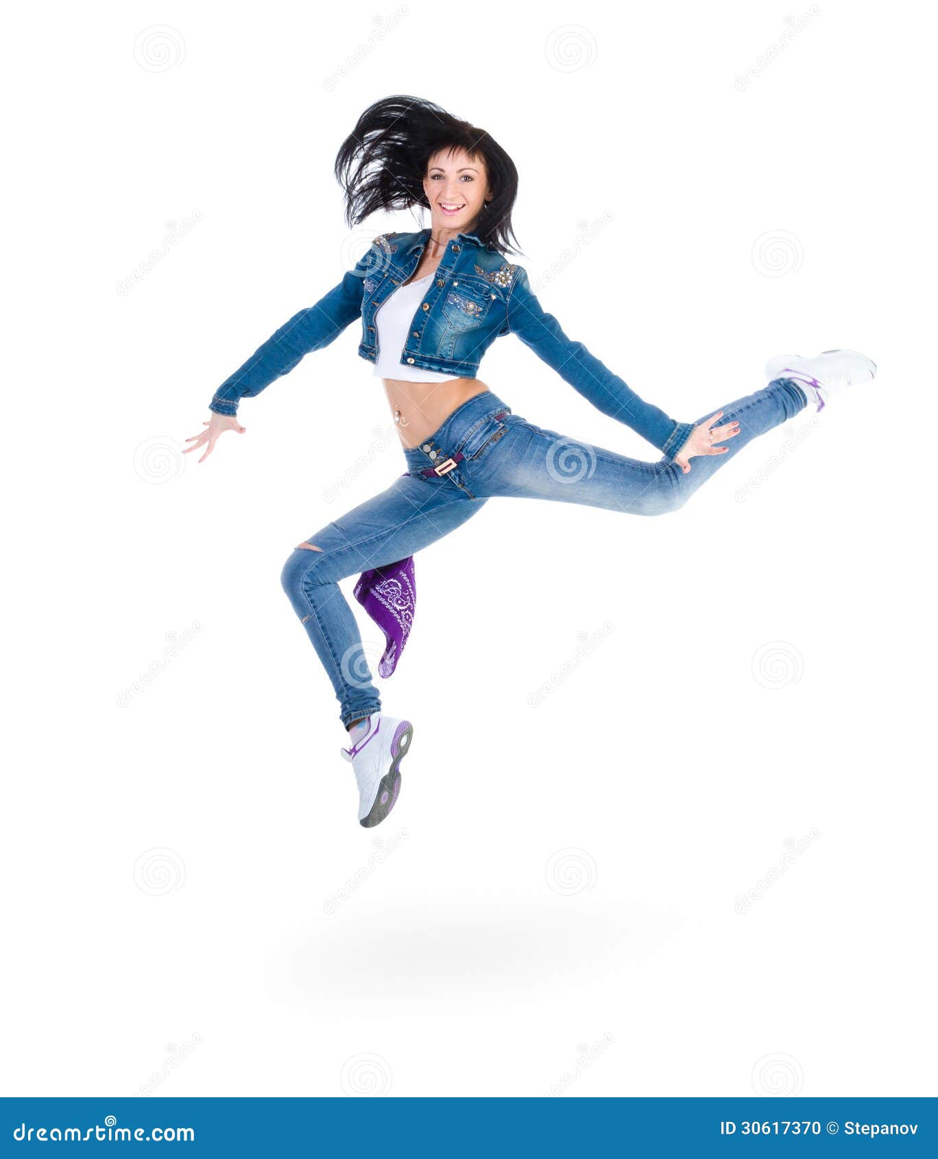 Modern Style Dancer Jumping on White Stock Photo - Image of party ...