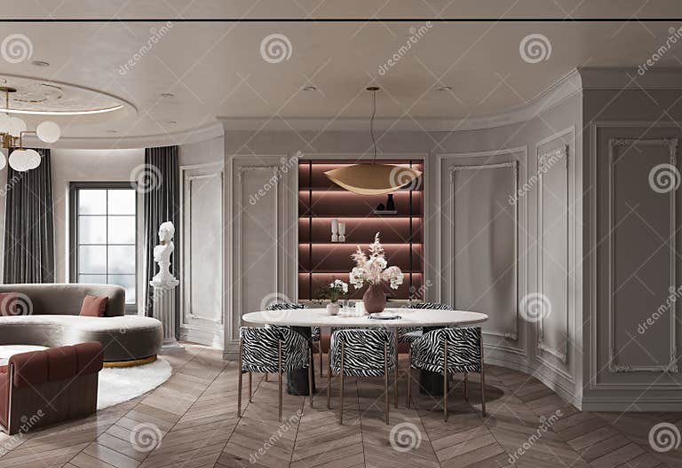 Modern Style Dining Interior with Expensive Dining Set-up, and More ...