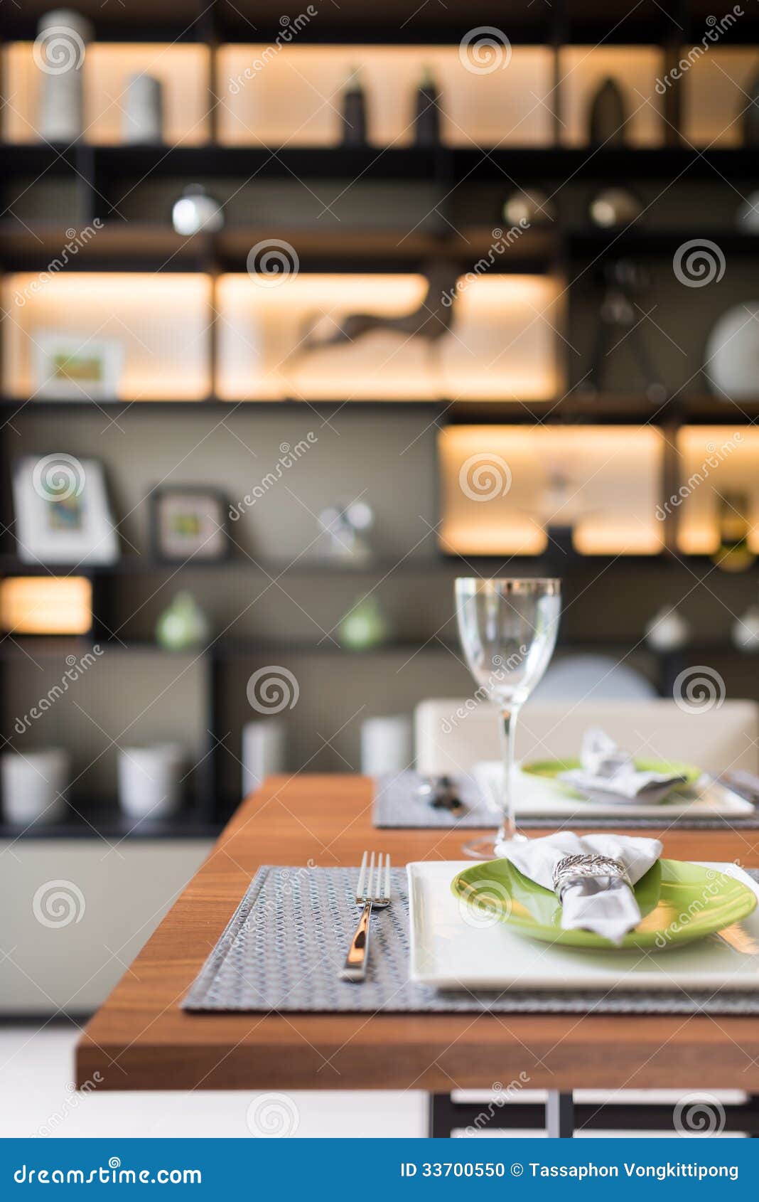 Modern Style Dish Set on the Table Stock Photo - Image of decor, dinner ...