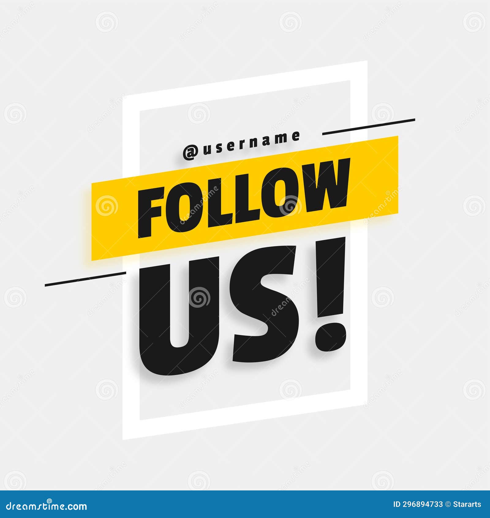 Modern Style Follow Us Template for Social Media Promo Stock Vector ...