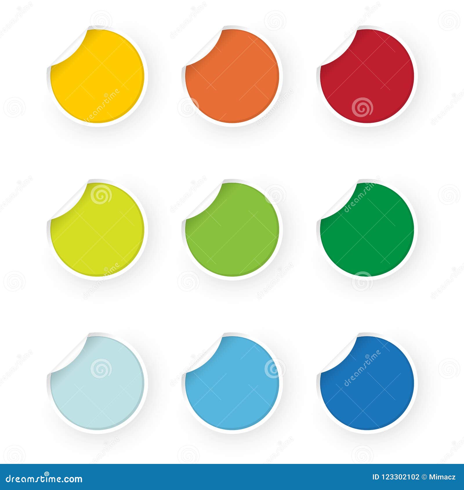 Icon Set of Colored Stickers Stock Vector - Illustration of banner ...