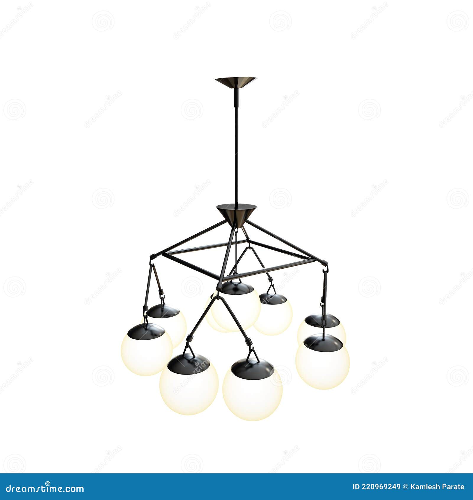 Interior Hanging Light 3d Render Stock Illustration - Illustration of ...