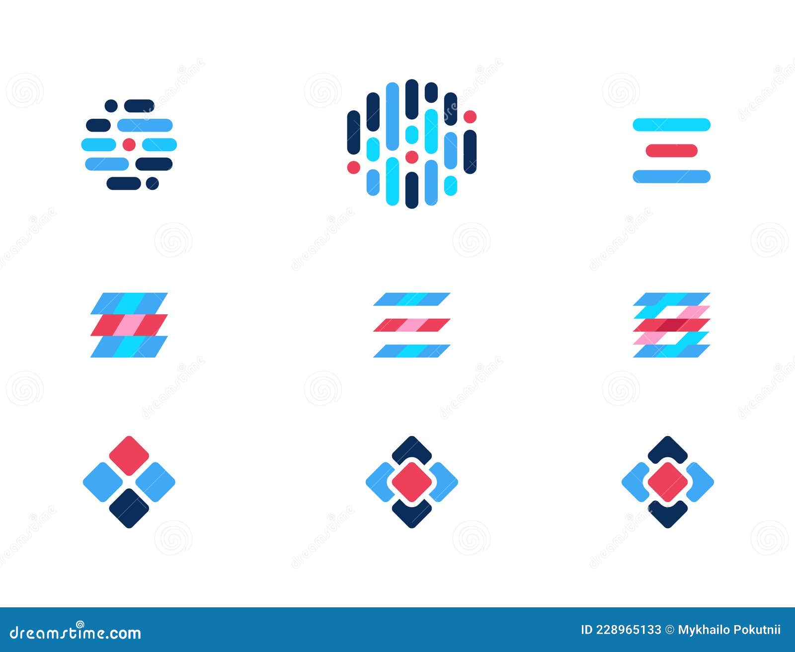 Modern Style Logotype Design Set Stock Vector - Illustration of clean ...