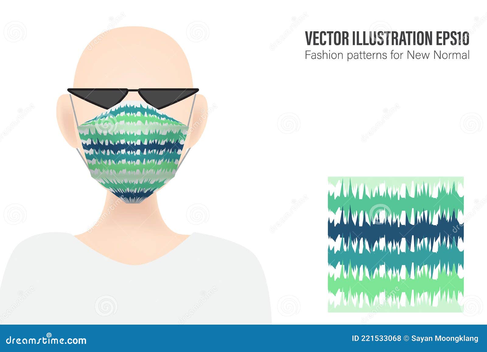 Modern Style Mask with Abstract Lines Pattern Presented by Mannequins ...