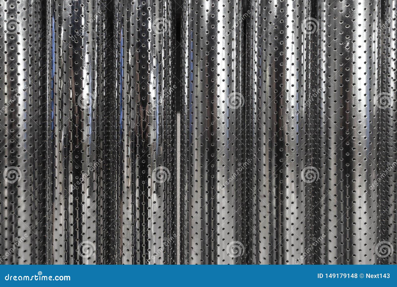 A Modern Style Punch Hole Chrome Metal Stock Photo - Image of grill ...