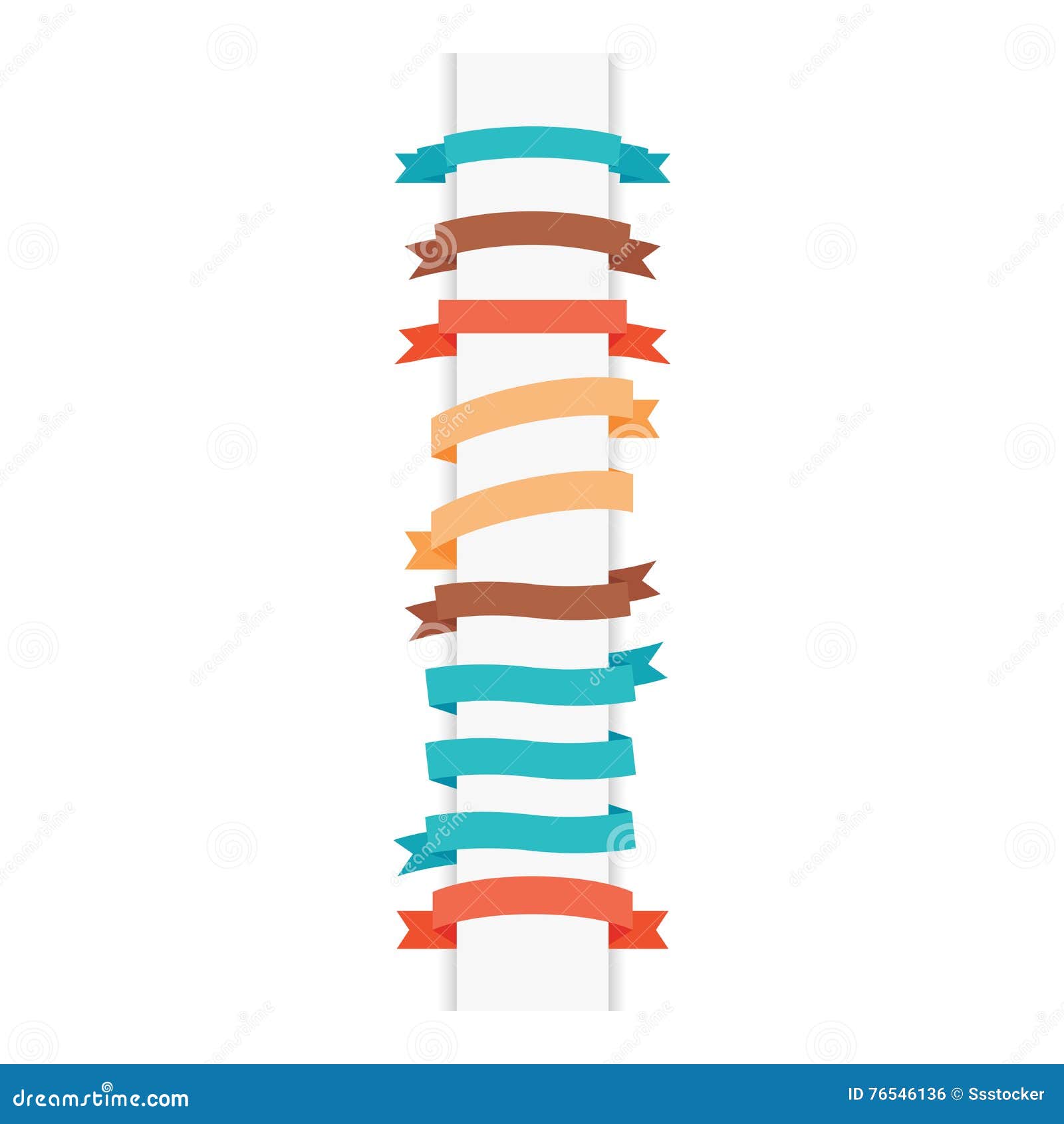 Modern style ribbons set stock vector. Illustration of insignia - 76546136