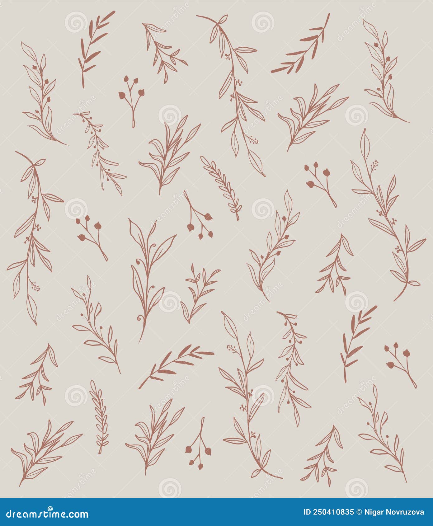 Modern Style Seamless Leaves Pattern, Light Simple Background Stock ...