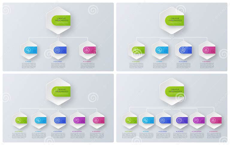 Modern Style Structure Charts, Infographic Designs, Visualizatio Stock ...