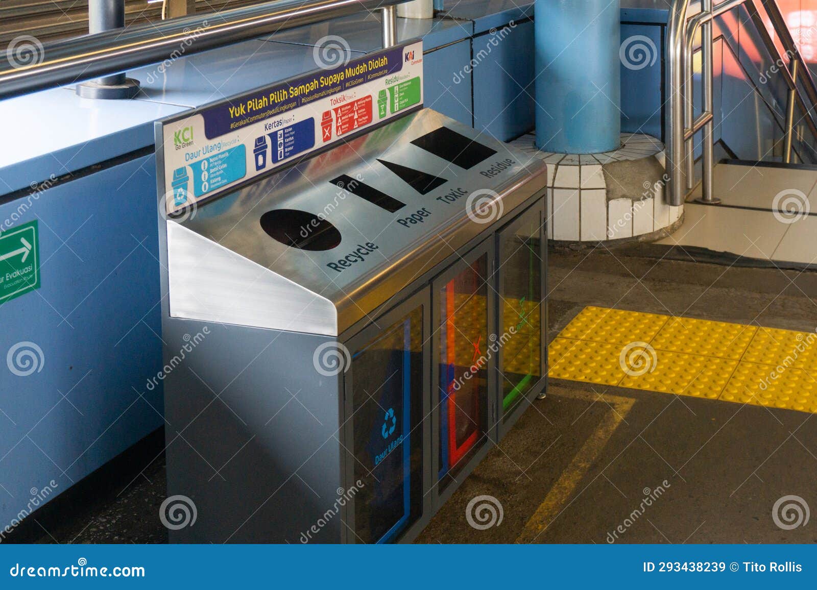 A Modern Style Trash Disposal Area at Juanda Station Editorial Stock ...