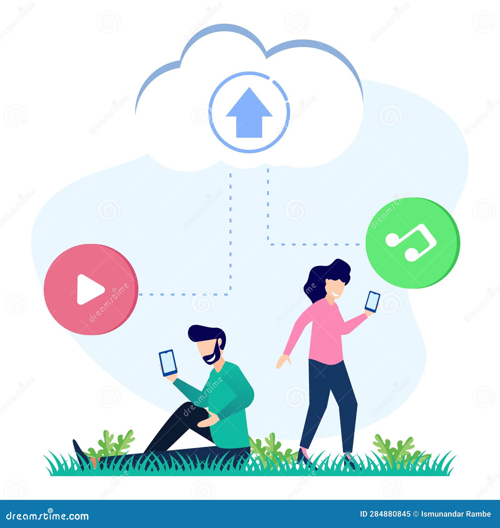 Illustration Vector Graphic Cartoon Character of Cloud Storage Stock ...