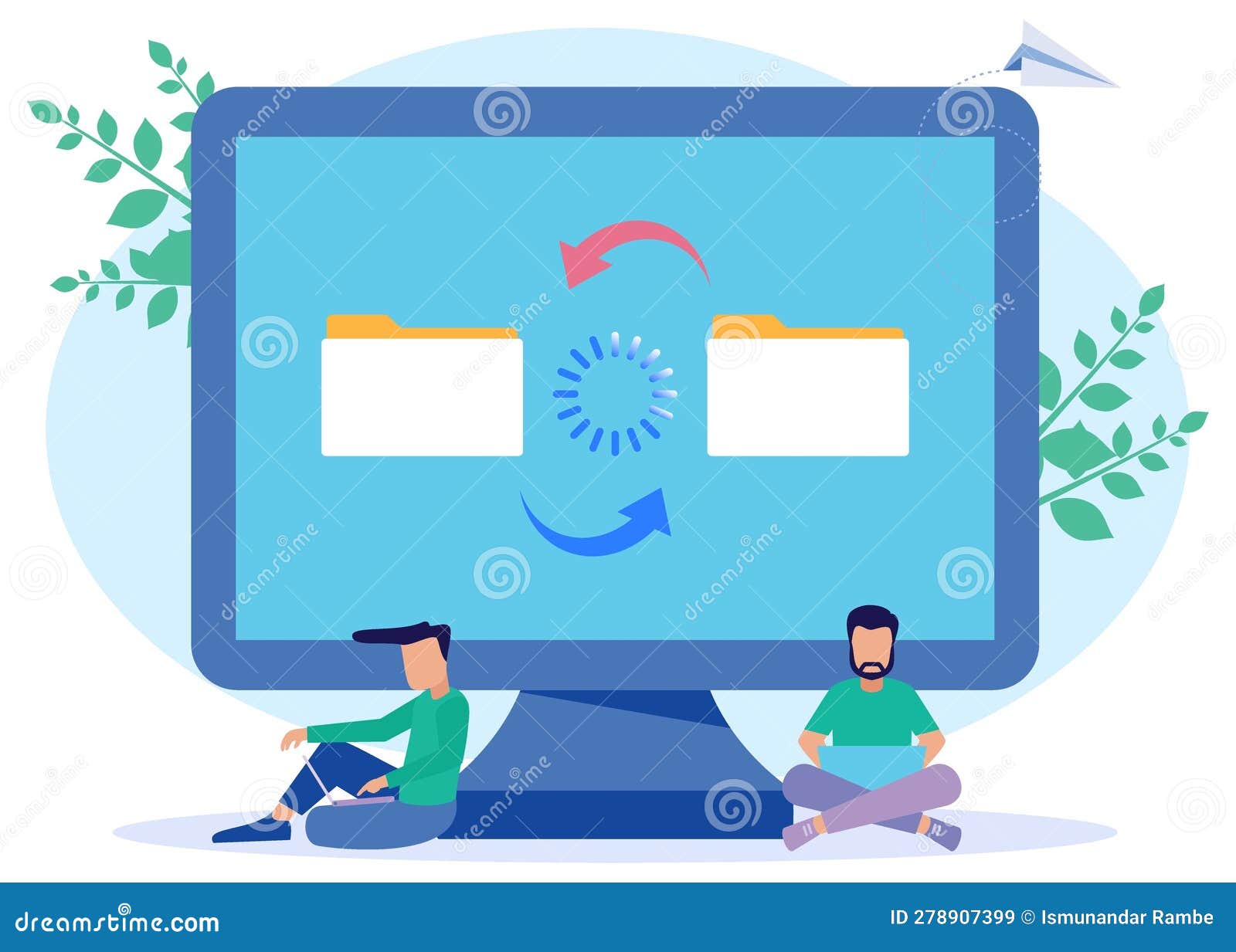 Illustration Vector Graphic Cartoon Character of Sharing File Stock ...