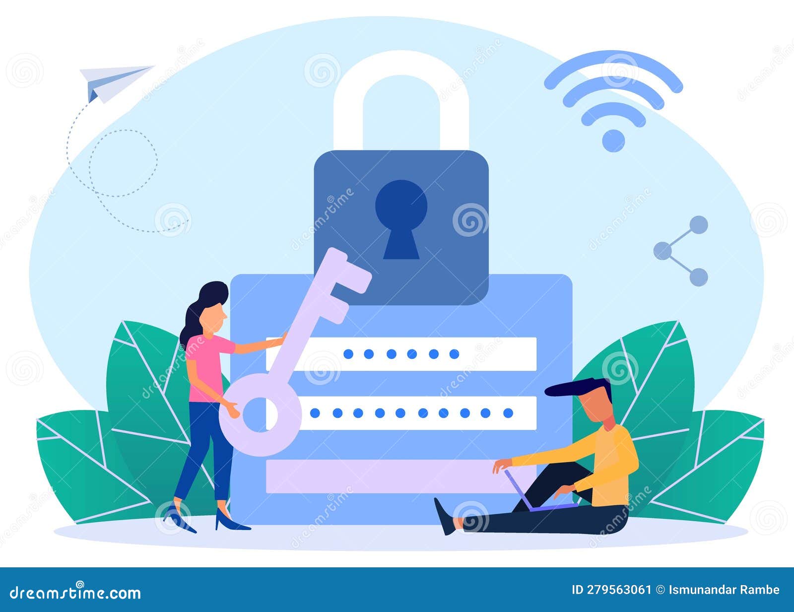 Illustration Vector Graphic Cartoon Character of Password Stock Vector ...