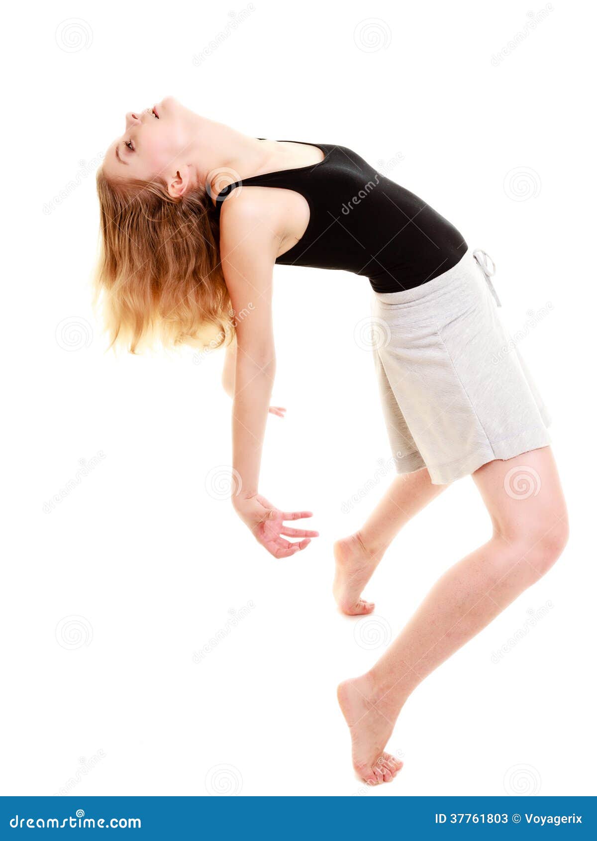 Modern Style Woman Dancer Break Dancing Isolated Stock Image - Image of ...