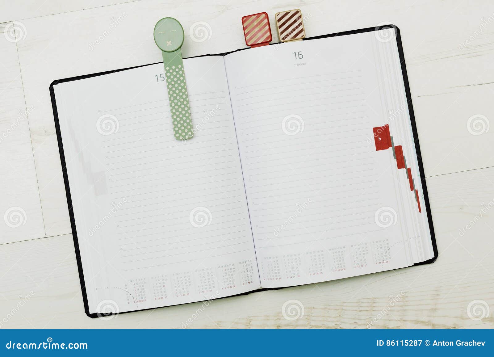 Modern-styled Diary with Cozy Bookmarks Stock Image - Image of ...