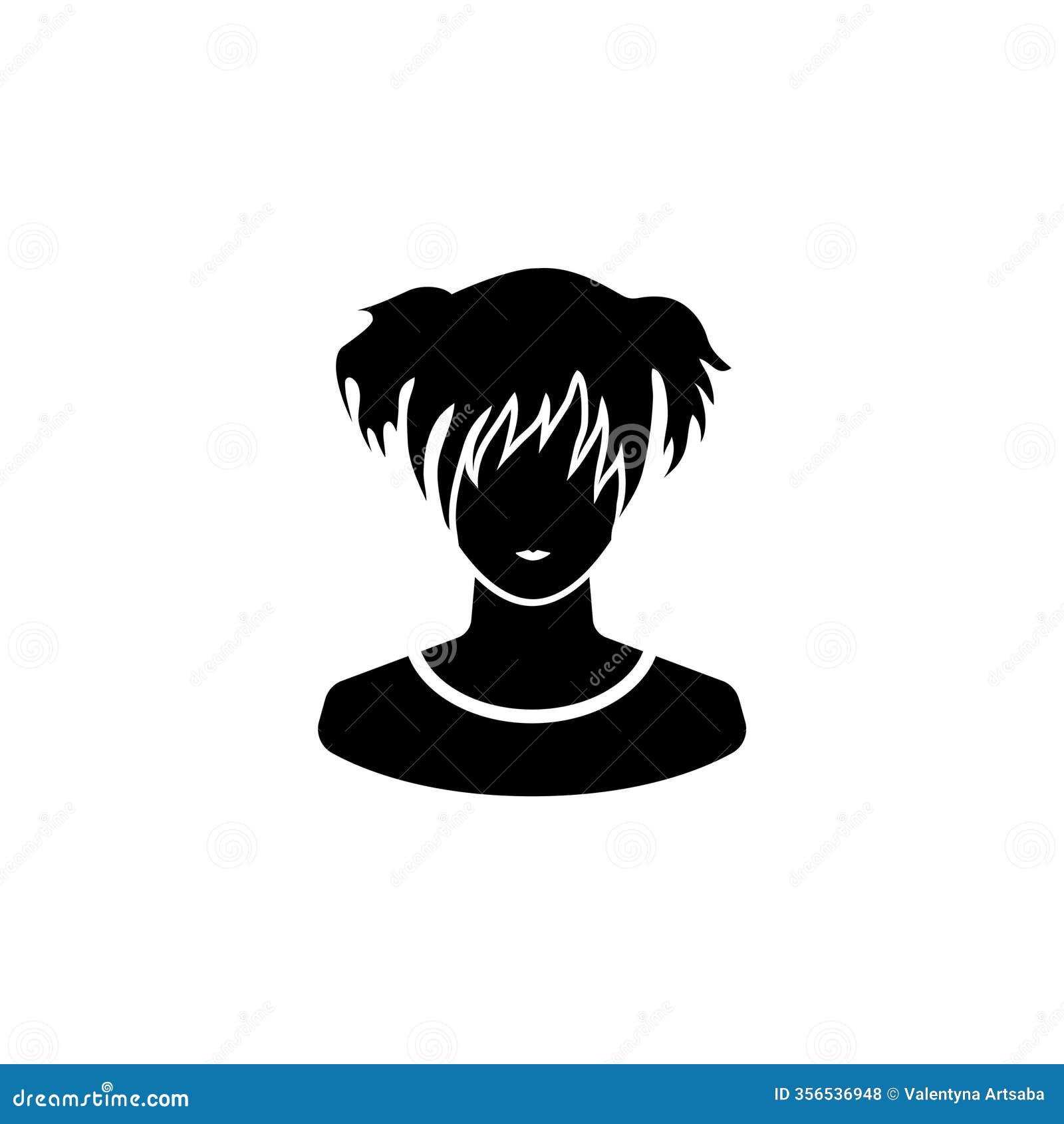 Modern Styled Girl Silhouette Headshot for User Profiles Stock ...