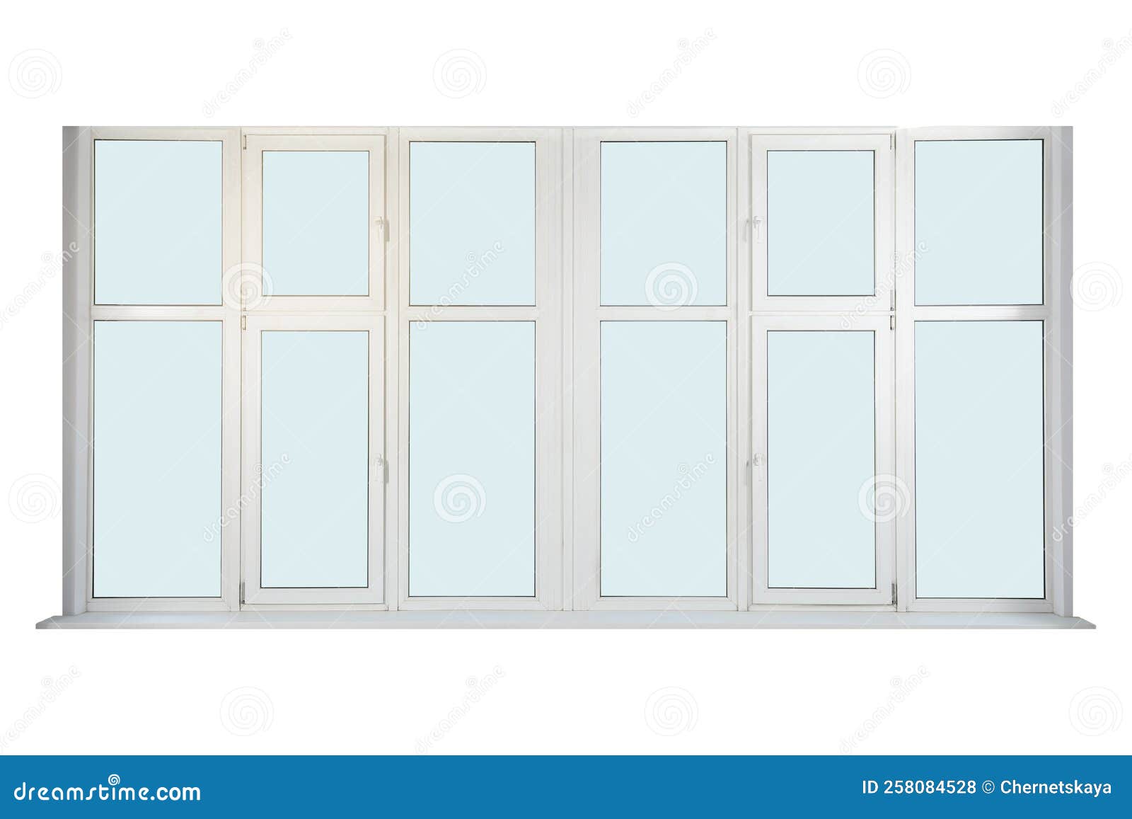 Modern Stylish Big Windows Isolated on White Stock Photo - Image of ...