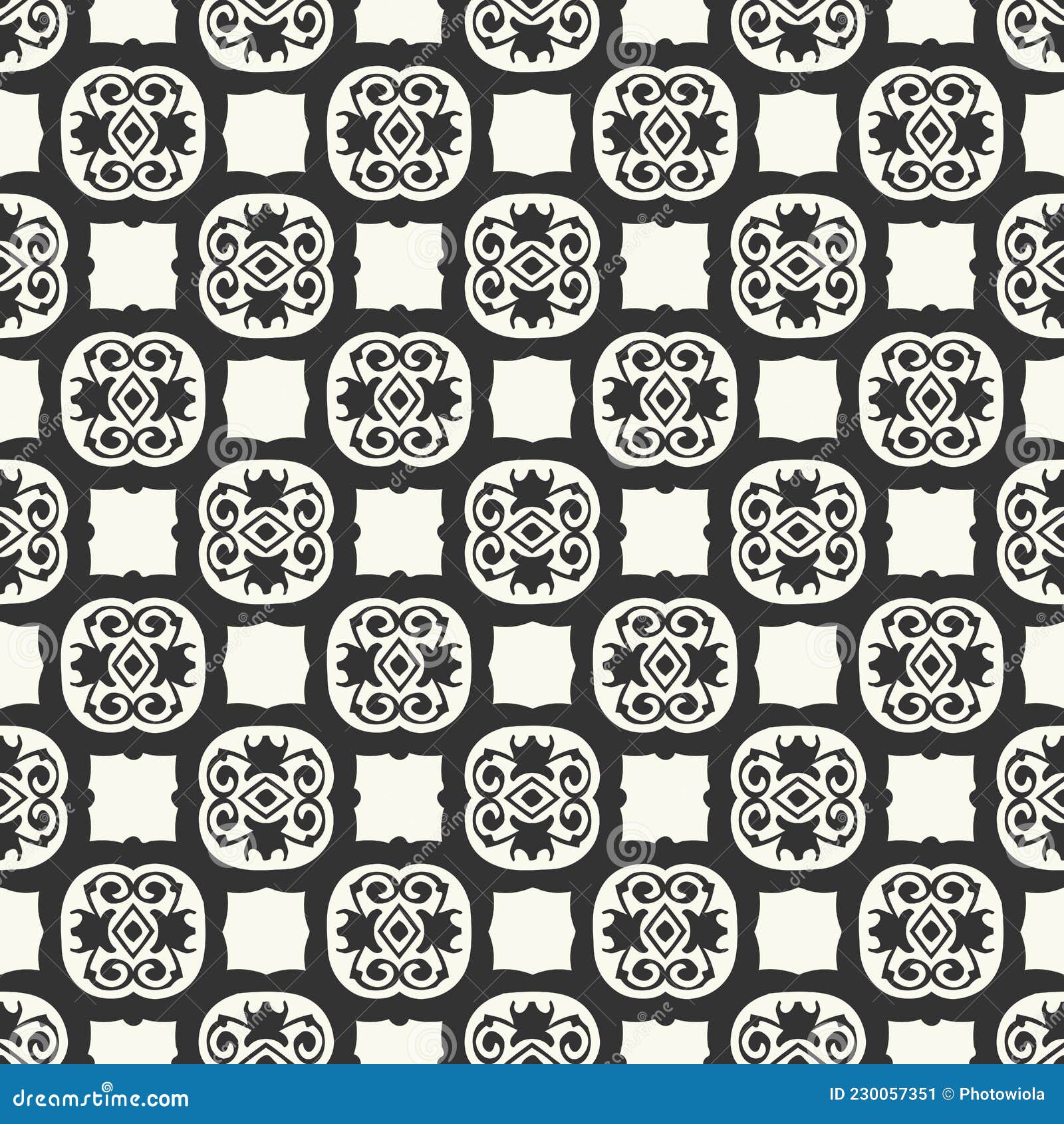 Modern Stylish Black and White Pattern. Repeating Shapes Stock ...