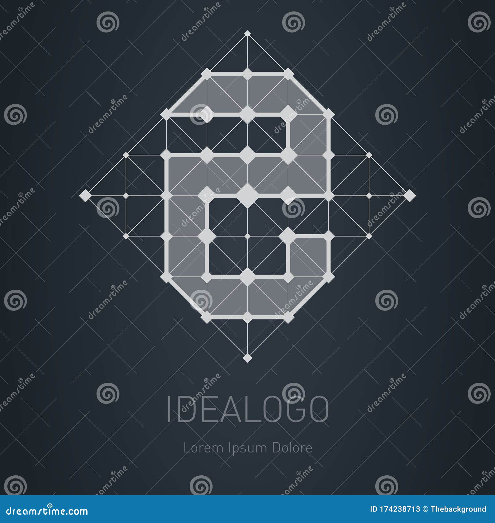 Modern Stylish Low Poly Logo with Number 2. Low-poly Design Element ...