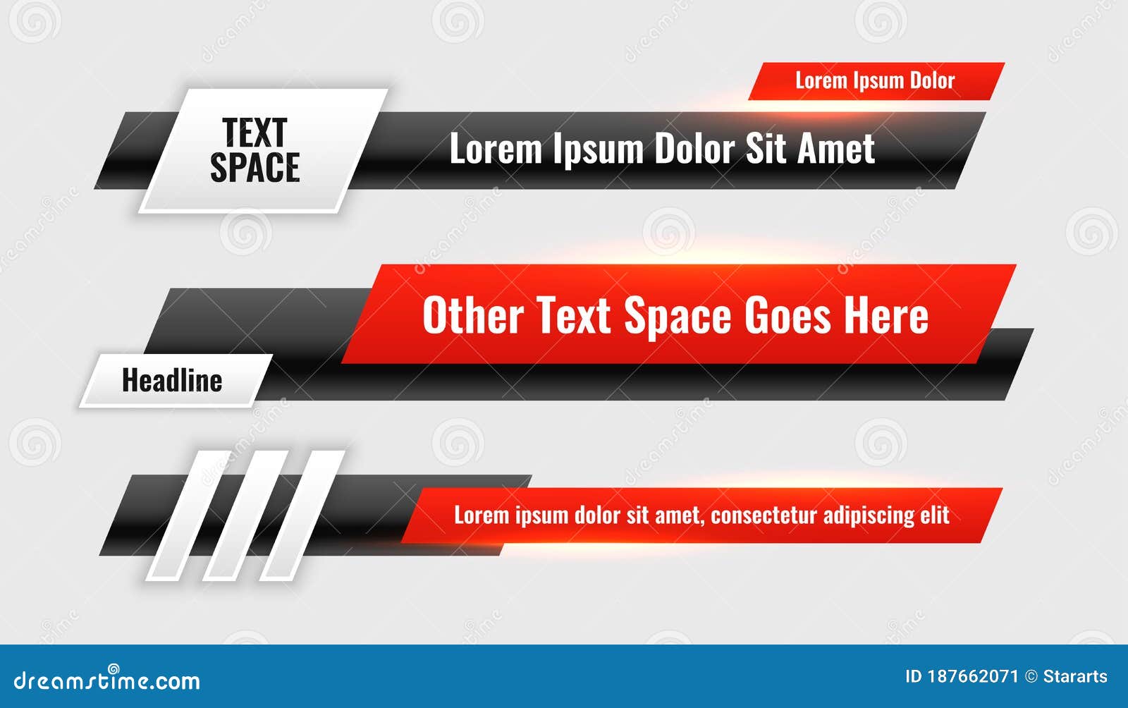 Modern Stylish Lower Third Banner Template Design Stock Vector ...