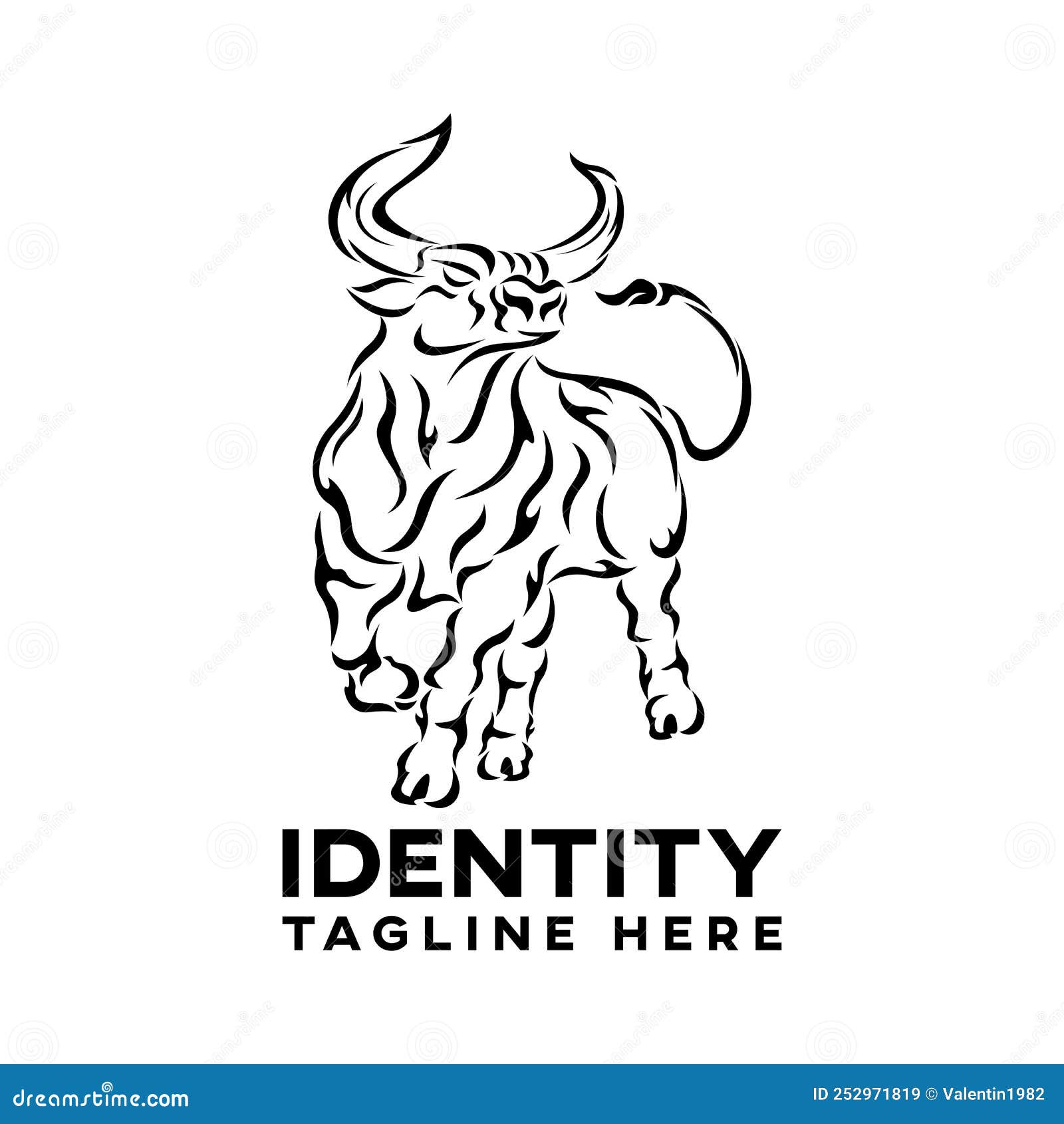 Modern stylized bull logo. stock vector. Illustration of design - 252971819