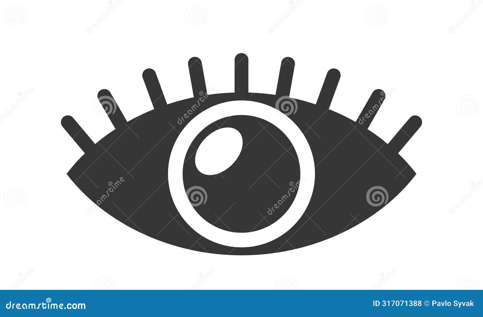 Modern, Stylized Eye Icon with a Bold Black and White Design, Ideal for ...