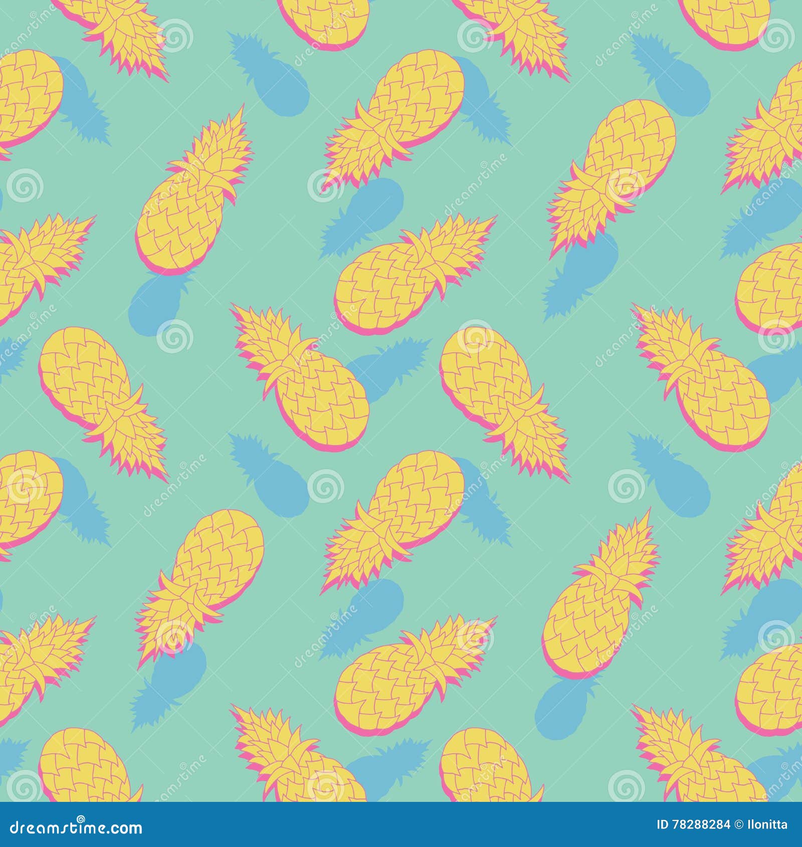 Modern Stylized Pineapples Seamless Pattern Stock Vector - Illustration ...