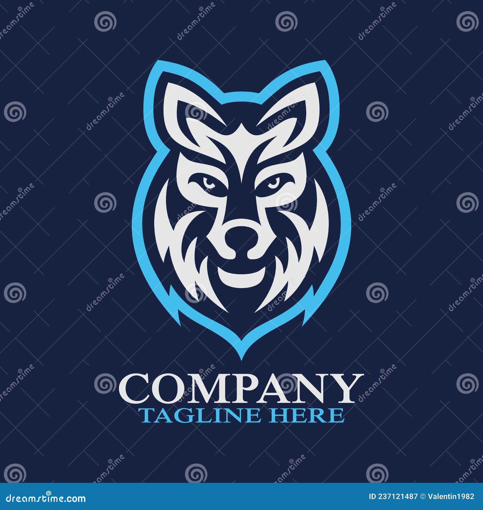 Stylized Wolf With Paint Splatters, Vector Illustration Isolated On ...