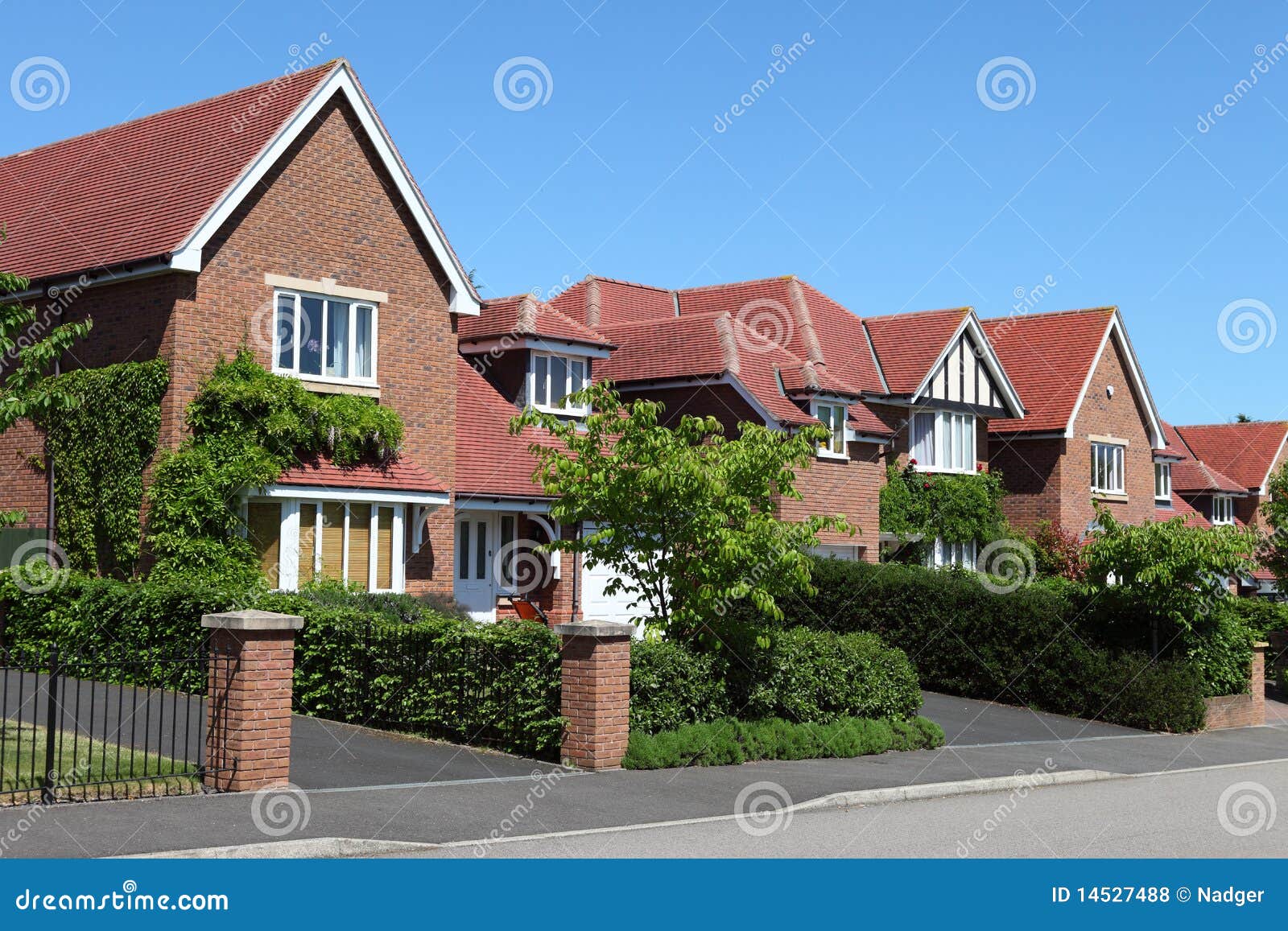 Modern Suburban Houses stock photo. Image of neighborhood - 14527488