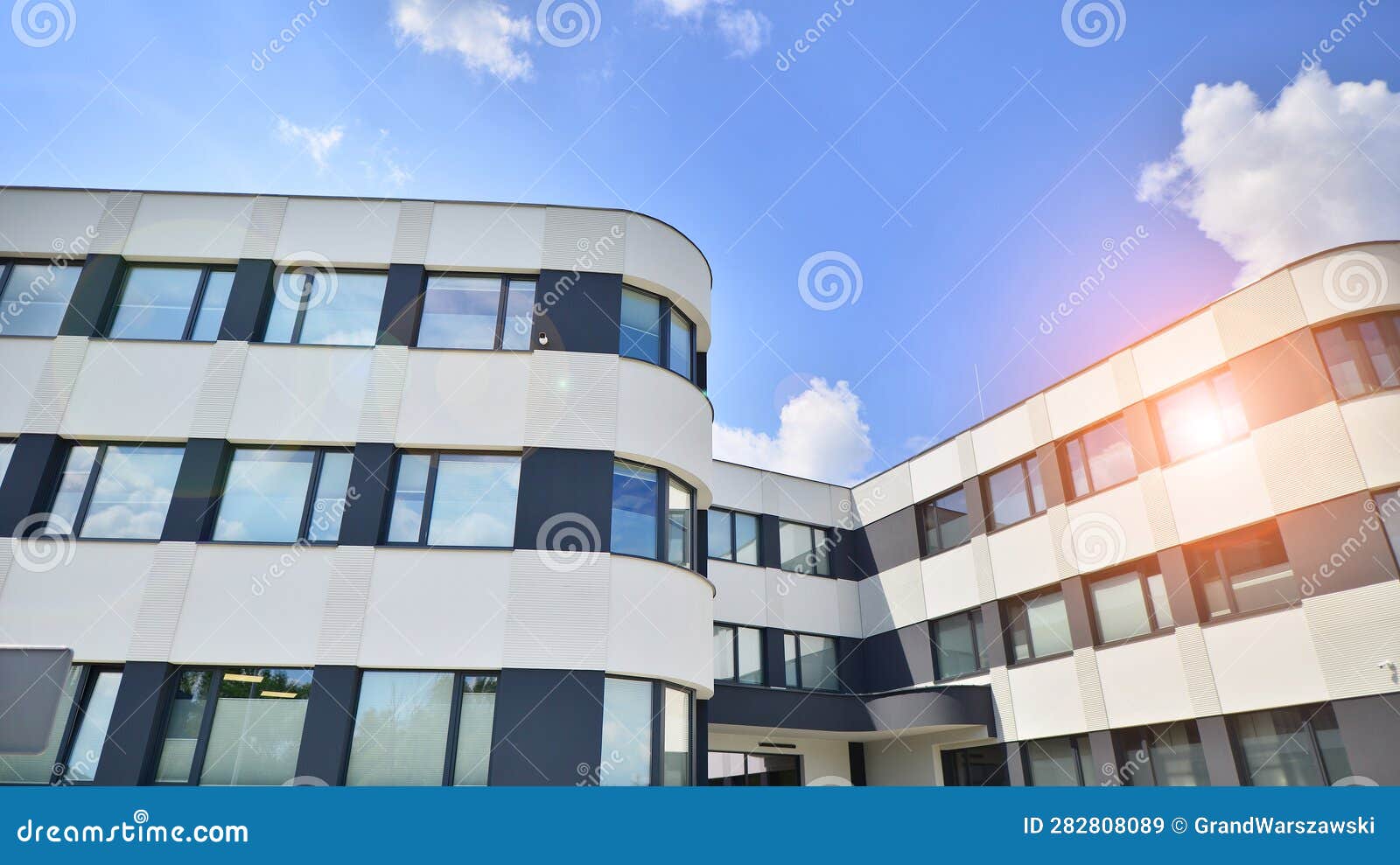 Modern Suburban Low Rise Office Building. Stock Image - Image of ...