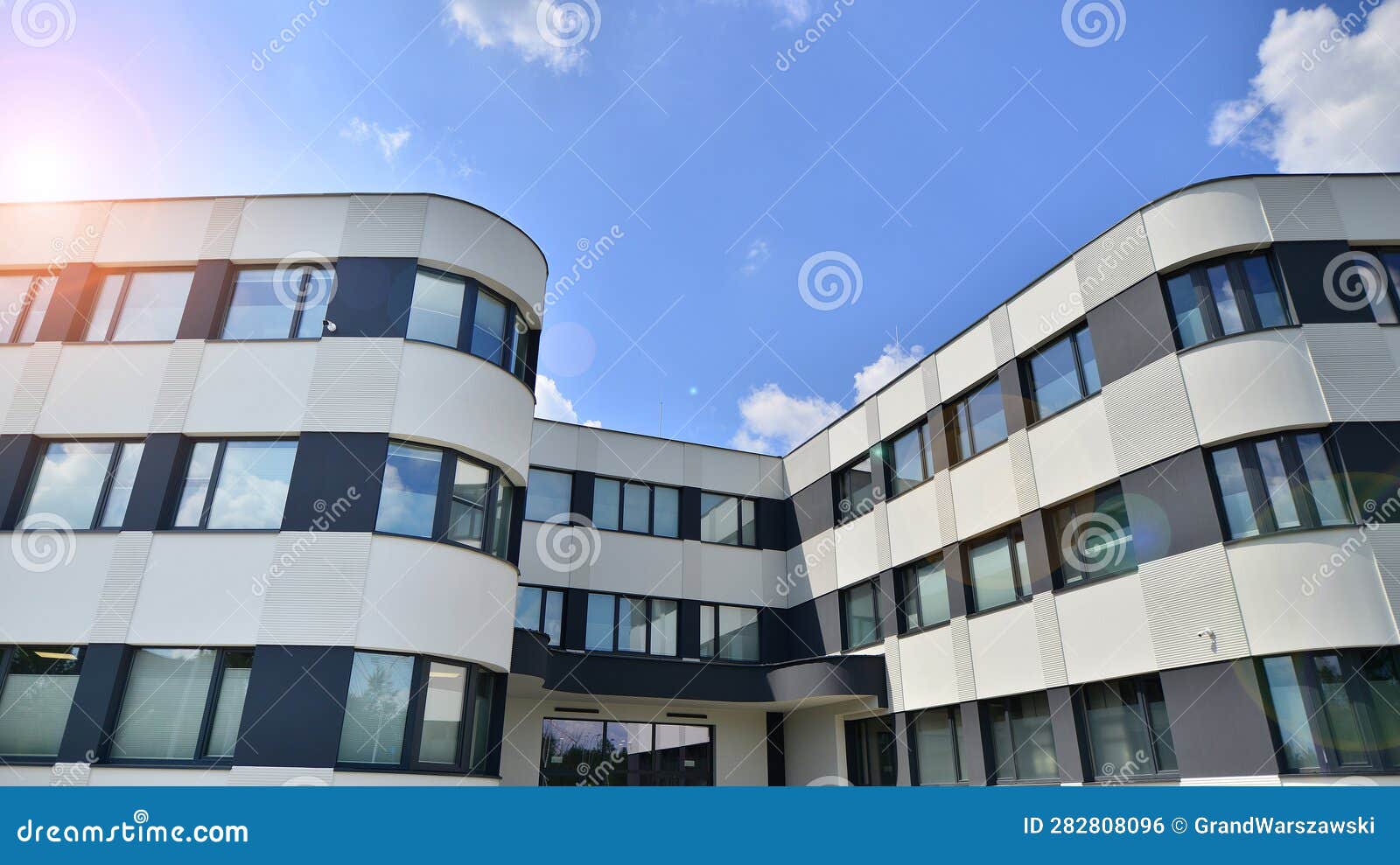 Modern Suburban Low Rise Office Building. Stock Photo - Image of siding ...