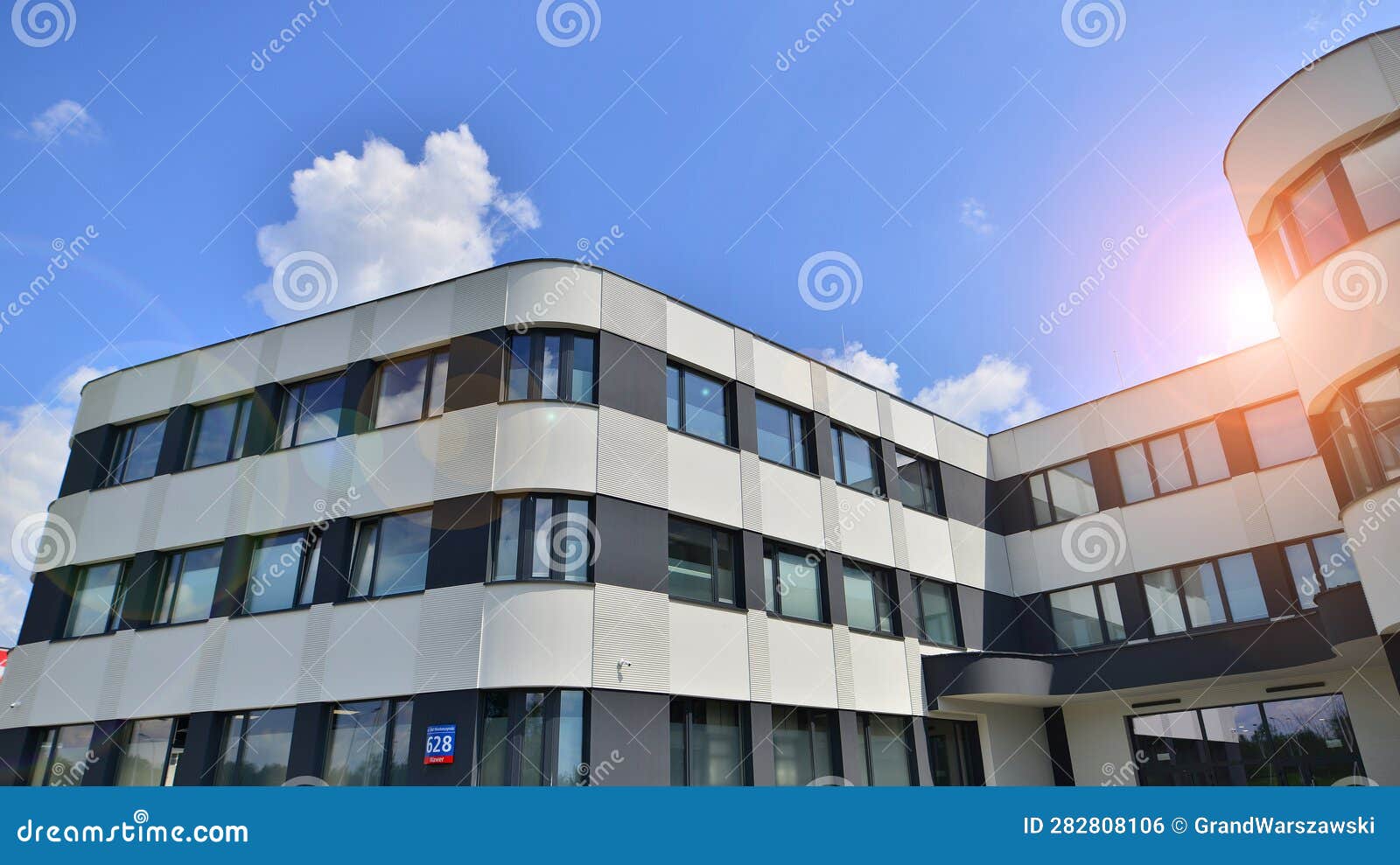 Modern Suburban Low Rise Office Building. Stock Photo - Image of city ...