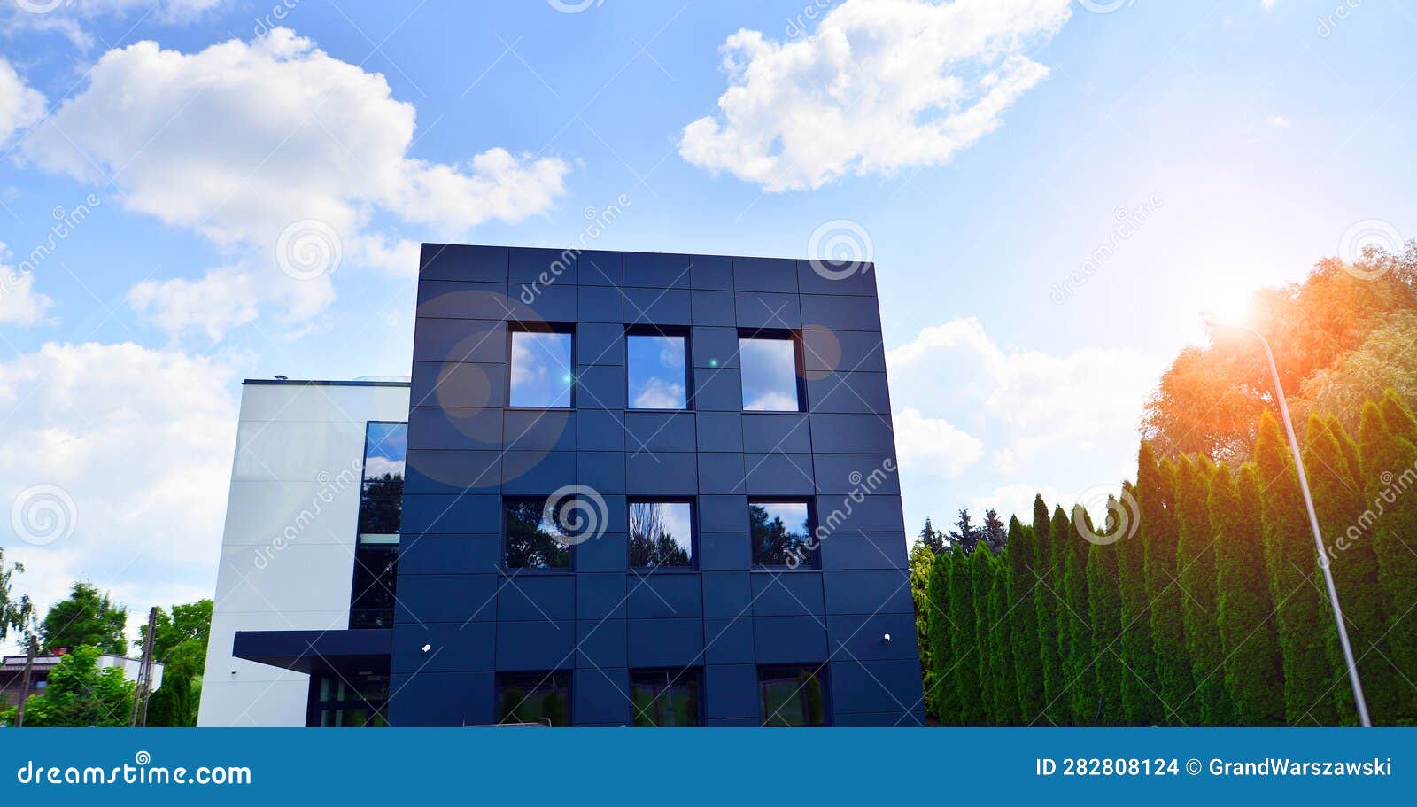 Modern Suburban Low Rise Office Building. Stock Photo - Image of frame ...